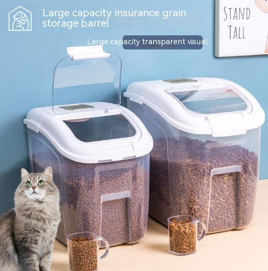 Pet cat grain bucket dog food sealed bucket box snack storage bucket ...