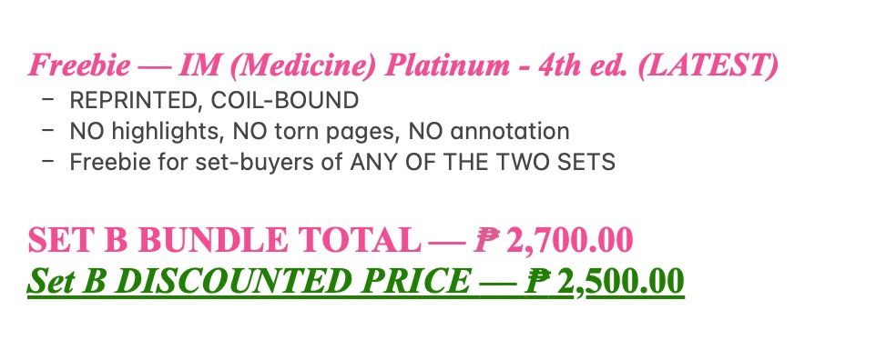 PLATINUM BOOK SERIES (IM SURG PEDIA OB PLAT), Hobbies & Toys, Books & Magazines, Textbooks on ...