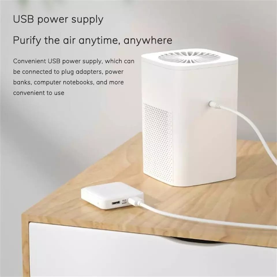 Portable Air Purifier USB Mute Mini Air Purifier Activated Carbon ...