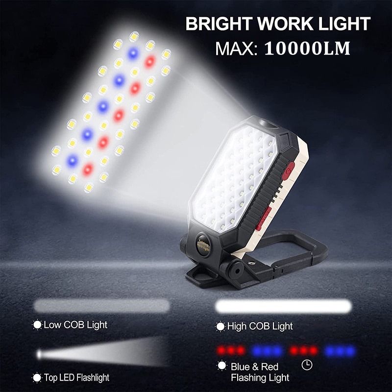 Portable Torchlight ultra bright Mini Foldable Clip Hook Work Light ...