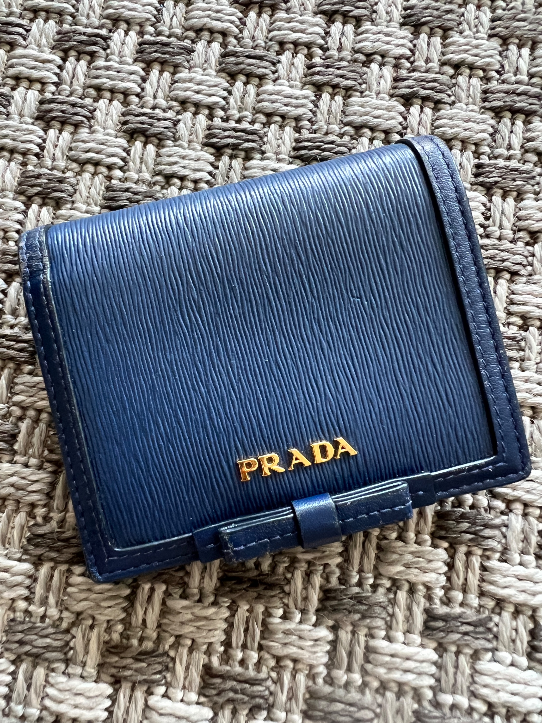 Prada Blue Wallet, Luxury, Bags & Wallets on Carousell