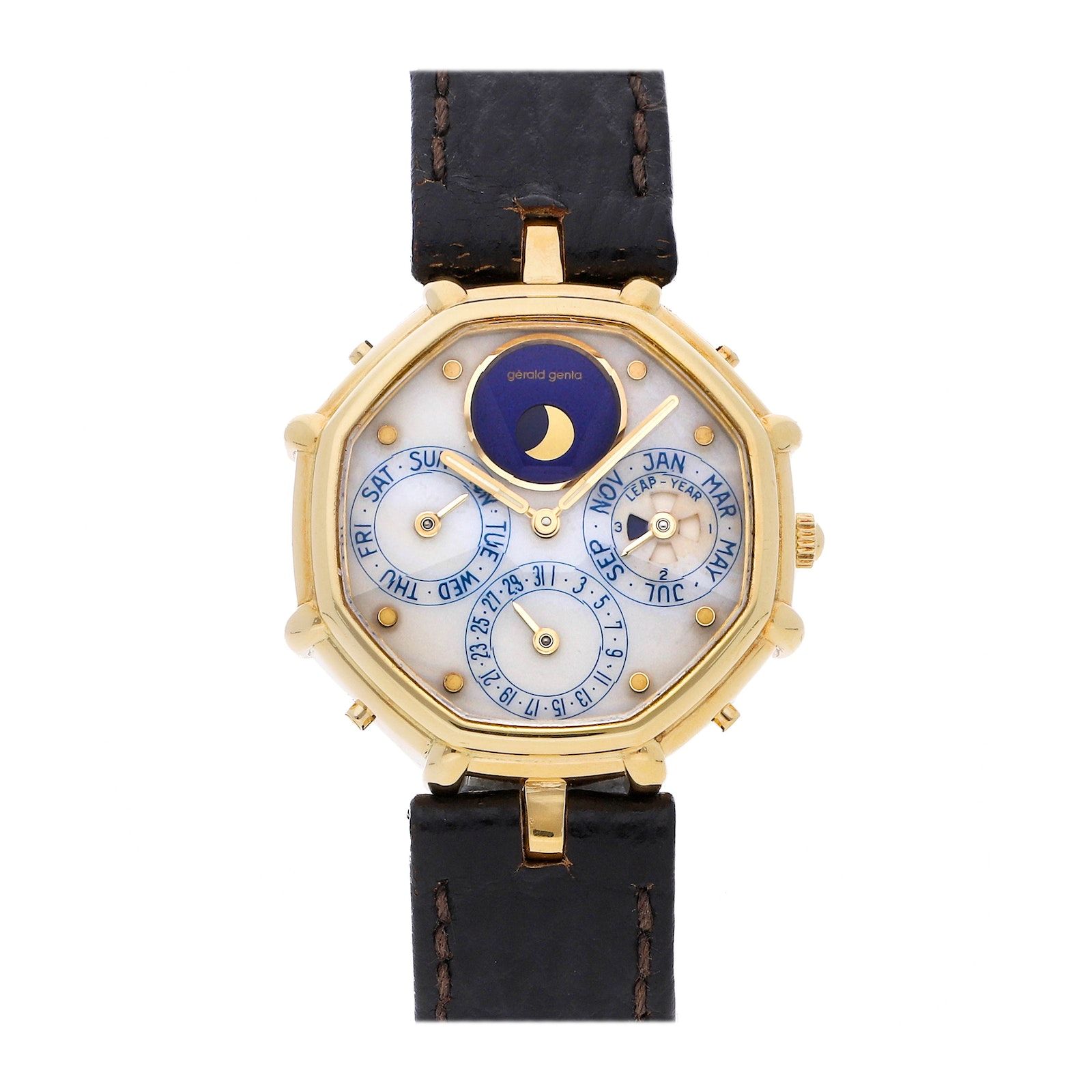 Pre-Owned Gerald Genta Perpetual Calendar Moon PHase quadran, Luxury ...