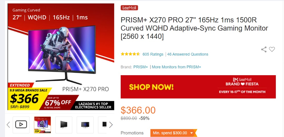 Prism+ X270 PRO 27" Monitor Brand New, Computers & Tech, Parts ...