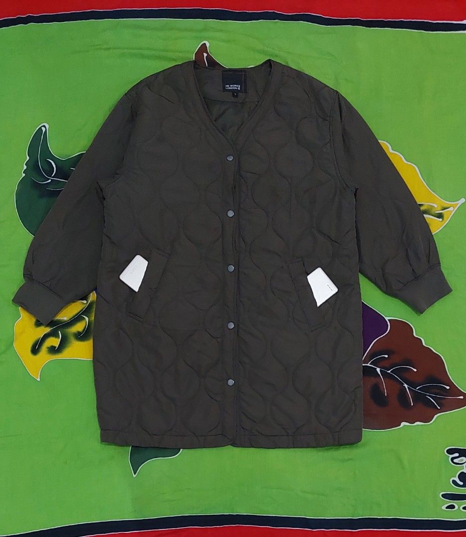 Quilted Long Line Jacket . Jaket Quilted . Jacket Liner, Fesyen Wanita ...