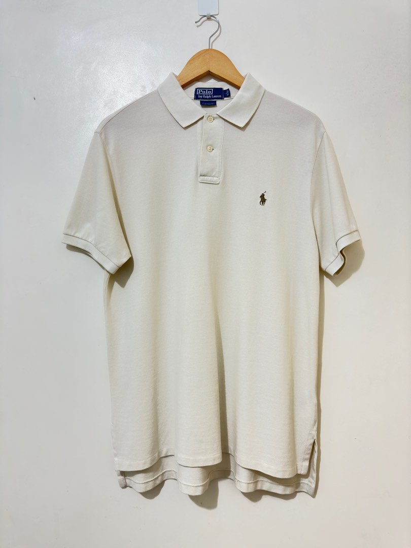 Ralph Lauren Small Pony Polo Shirt - Cream/Khaki, Men's Fashion, Tops & Sets, Tshirts & Polo ...