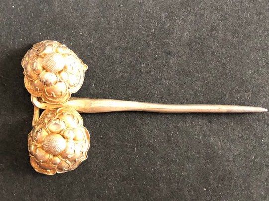 Rare Strait Chinese/Peranakan Gold Gilt on Silver Hair Pin.Original ...