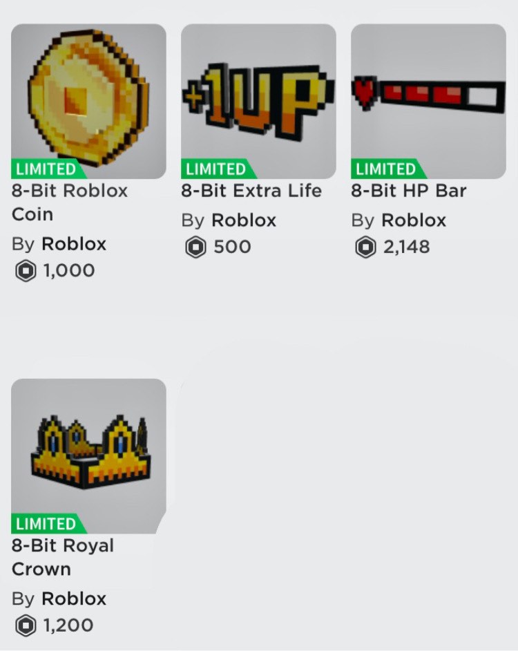 Roblox Limited (8 BIT COLLECTION), Video Gaming, Gaming Accessories ...