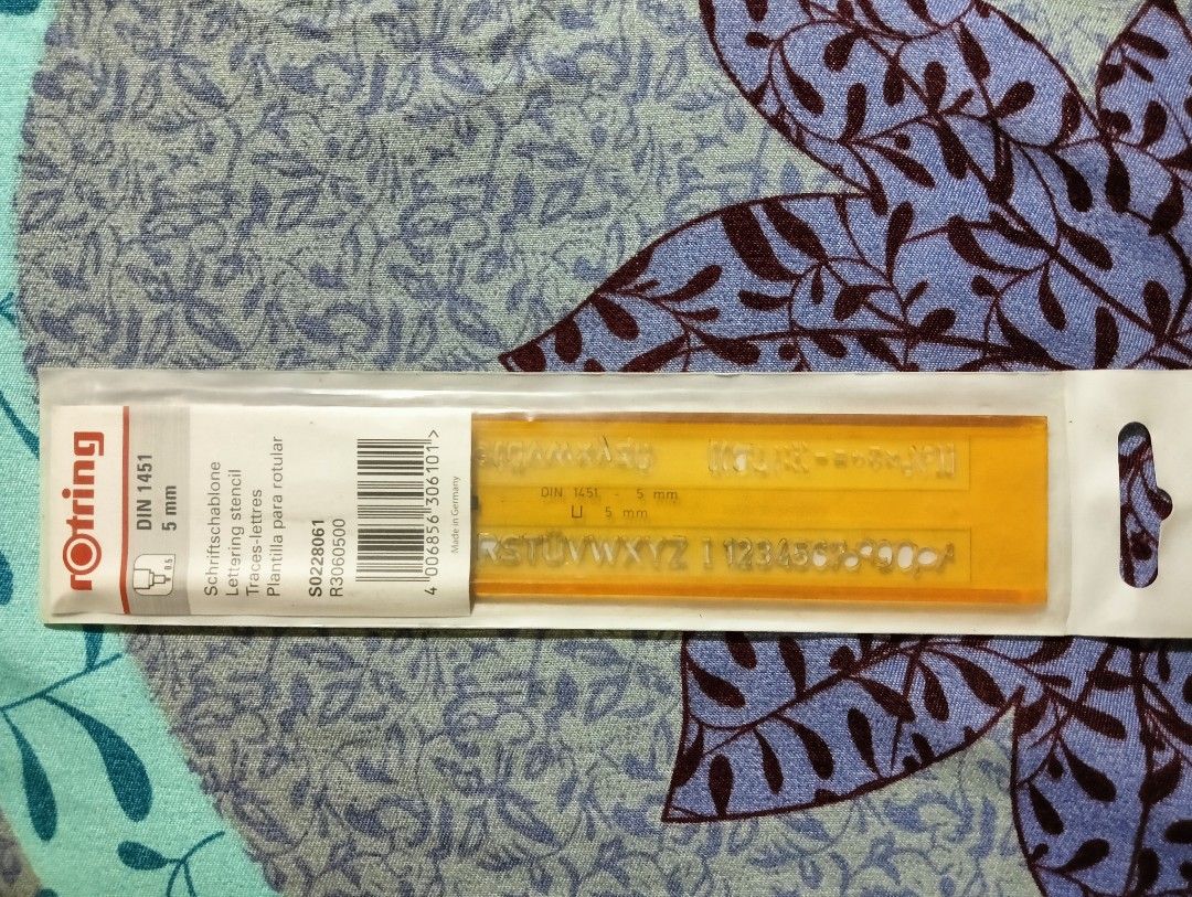 Rotring DIN 1451 , 5 mm - Lettering Stencil, Hobbies & Toys, Stationary ...