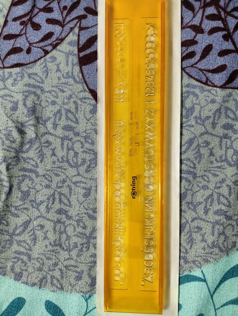 Rotring DIN 1451 , 5 mm - Lettering Stencil, Hobbies & Toys, Stationary ...