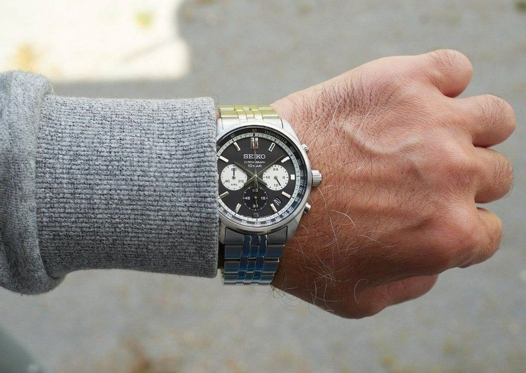 Seiko Chronograph SSB429P1 Quartz Stainless Steel Black Dial Date ...