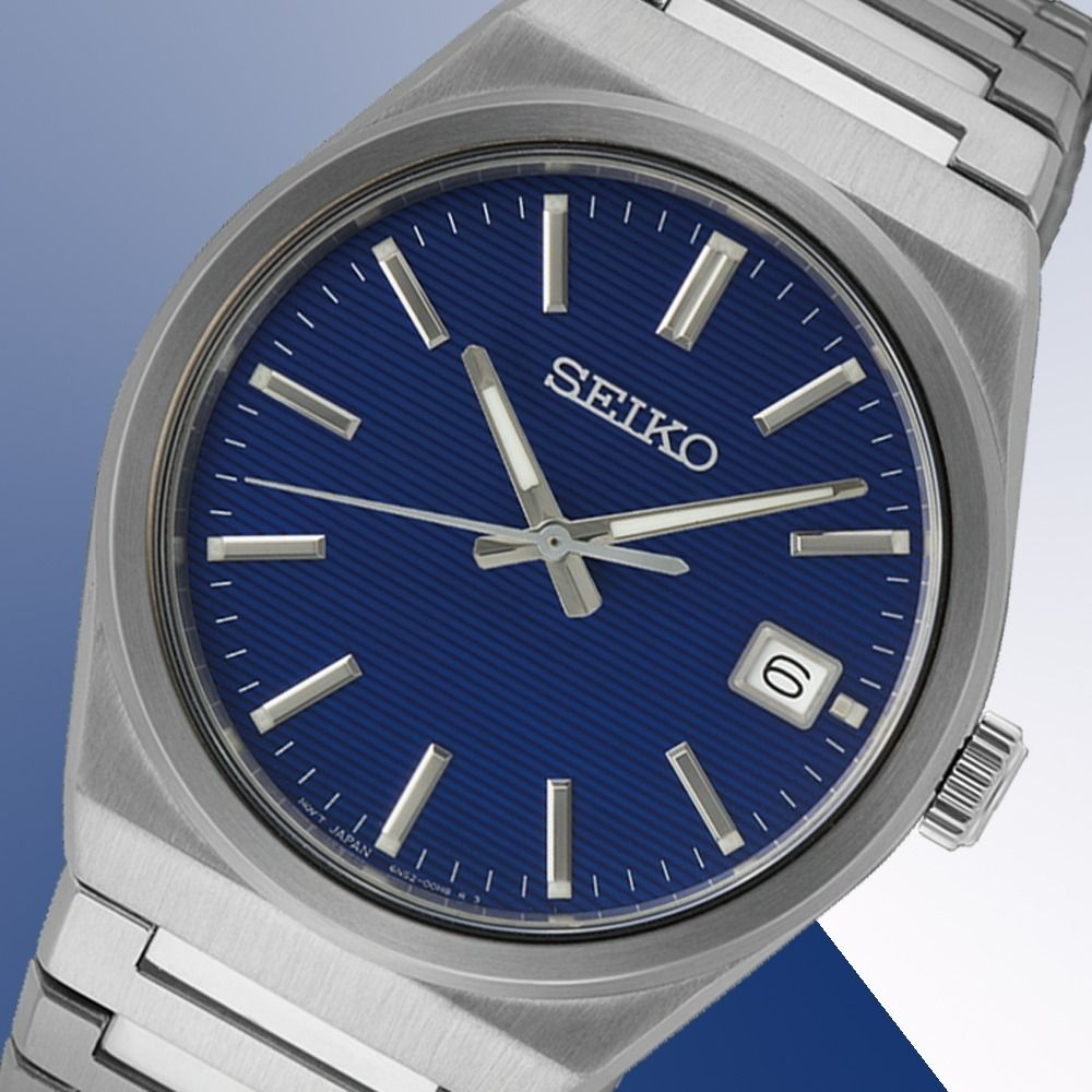 Seiko Classic SUR555P1 Blue Dial Date Quartz Stainless Steel Analog Men ...