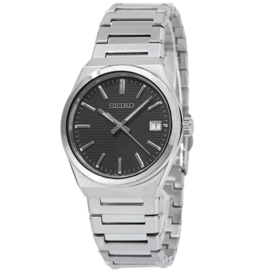 Seiko Classic SUR557P1 Black Dial Date Quartz Stainless Steel Analog ...