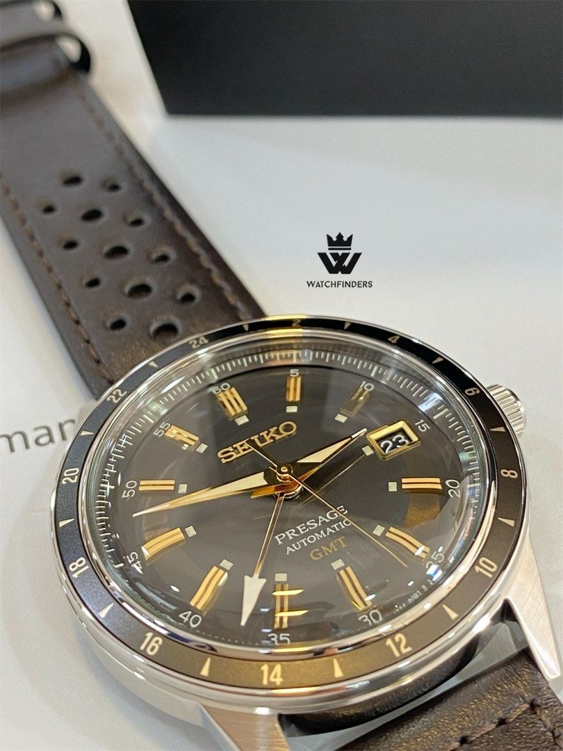 Seiko Presage SSK013J1 Fume Style 60s Road Trip GMT Automatic Brown ...