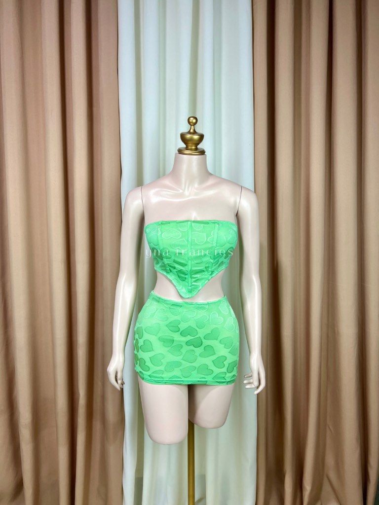 Shein y2k green coords, Women's Fashion, Dresses & Sets, Sets or ...