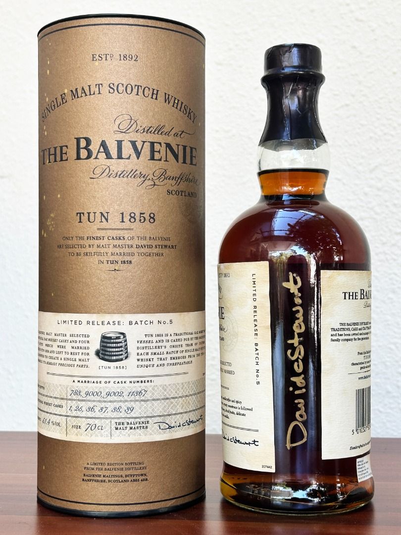 Signed Bottle of Balvenie Tun 1858., Food & Drinks, Alcoholic Beverages ...