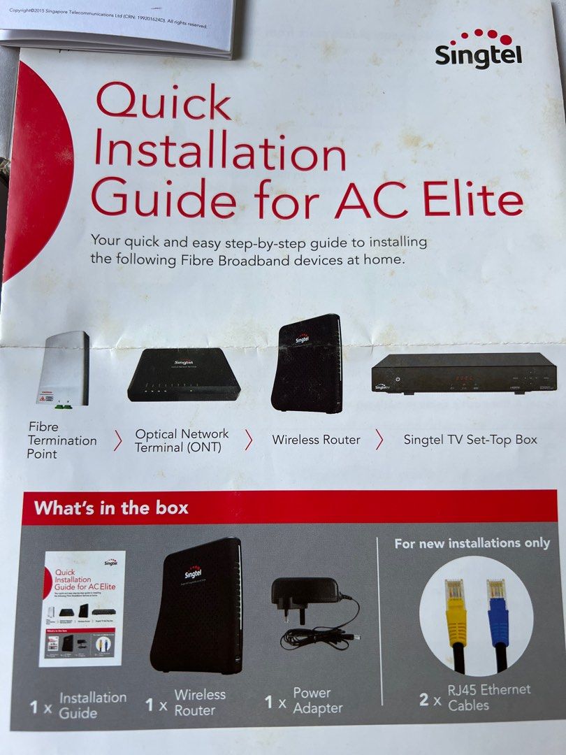 Singtel Router & Optical network , Computers & Tech, Parts ...