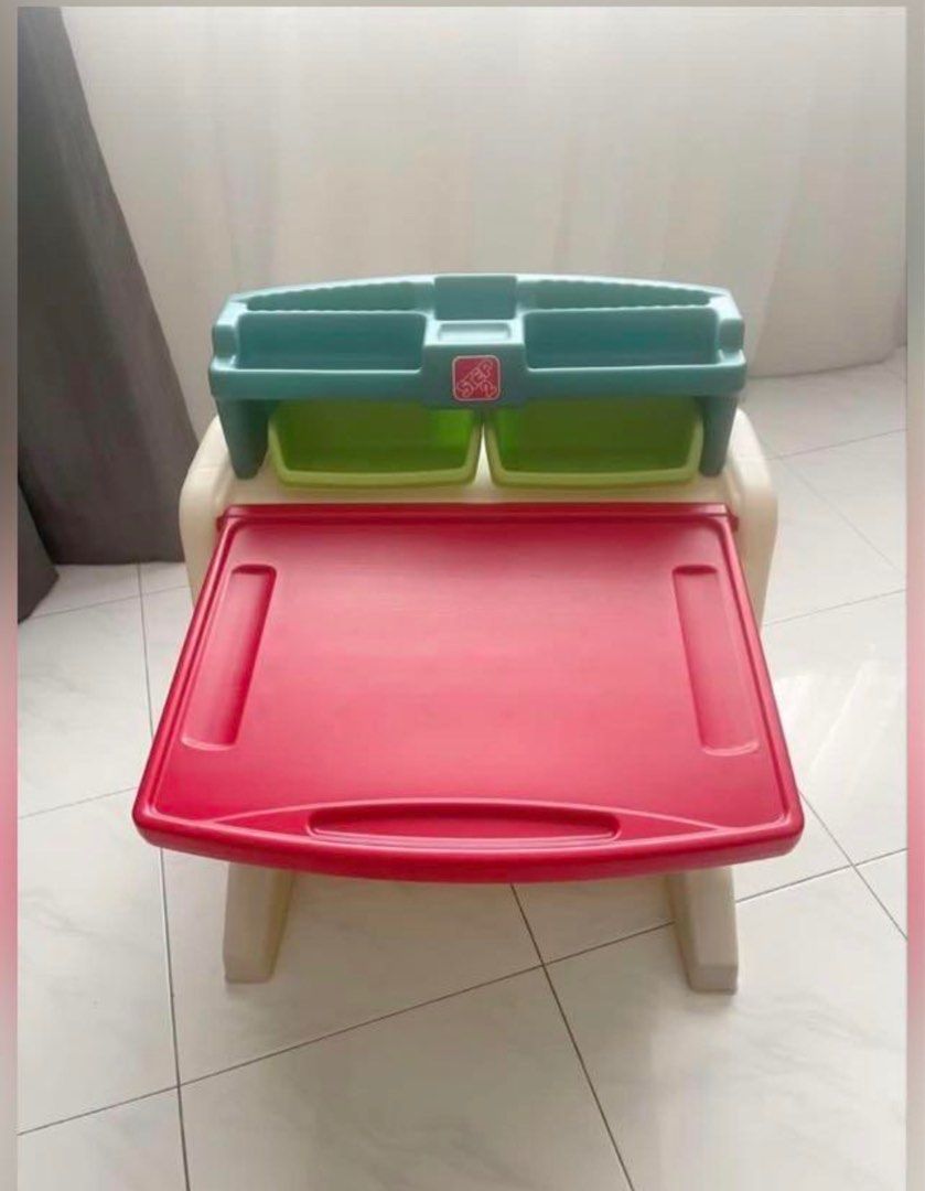 Step 2 Flip & Doodle Easel Desk with Stool, Babies & Kids, Baby Nursery ...