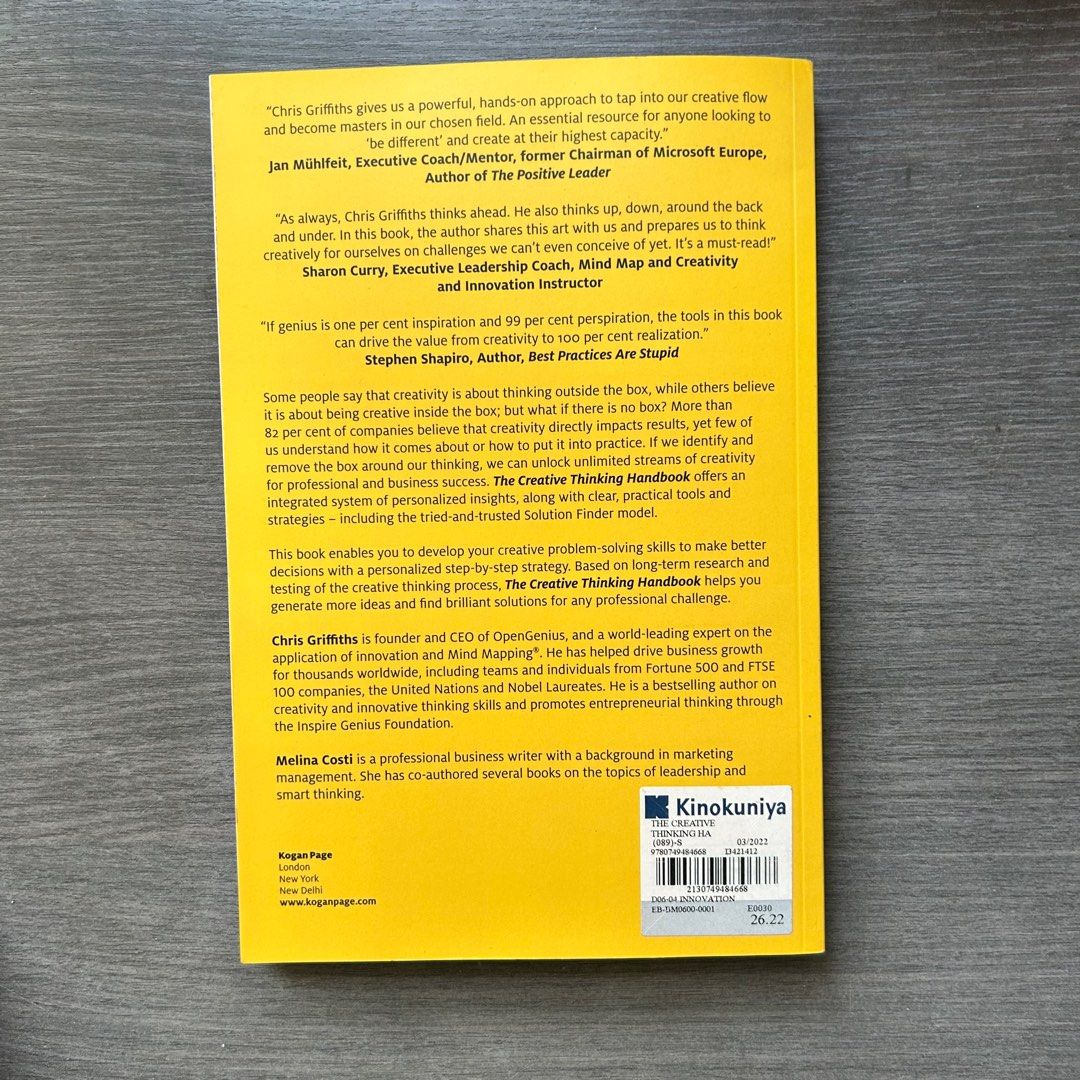 The Creative Thinking Handbook by Chris Griffiths, Hobbies & Toys ...