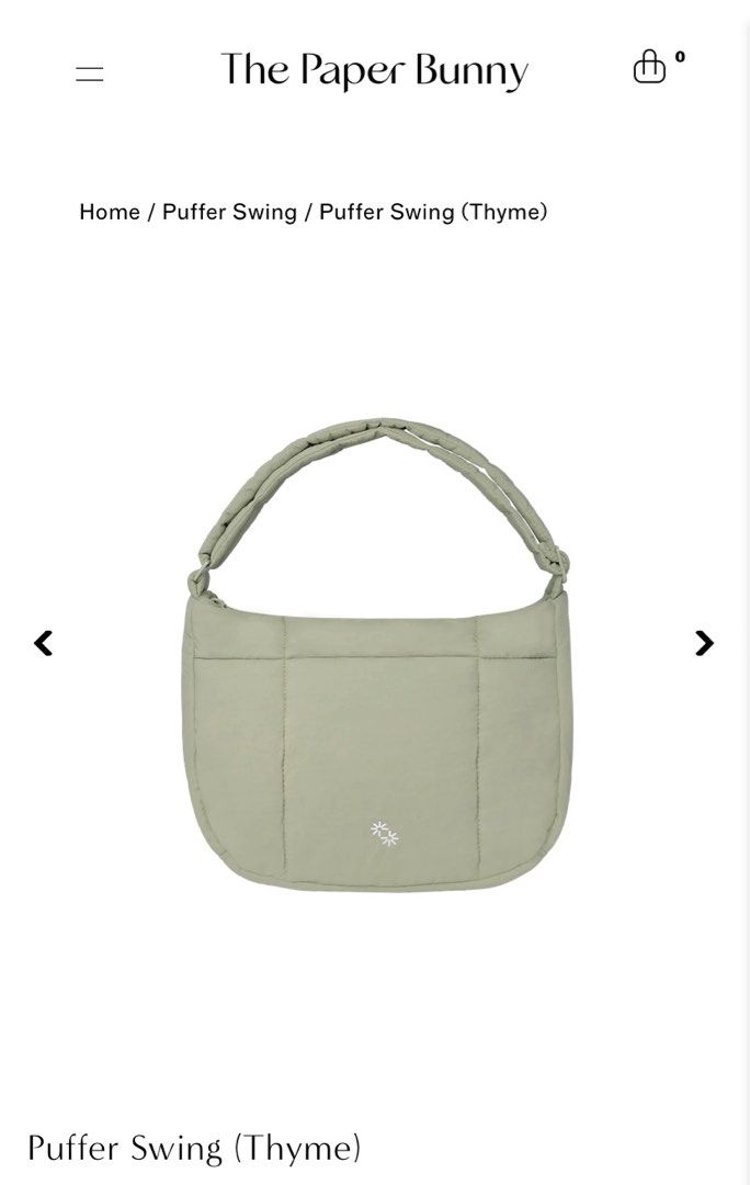The Paper Bunny Puffer Swing (THYME), Women's Fashion, Bags & Wallets, Shoulder Bags on Carousell