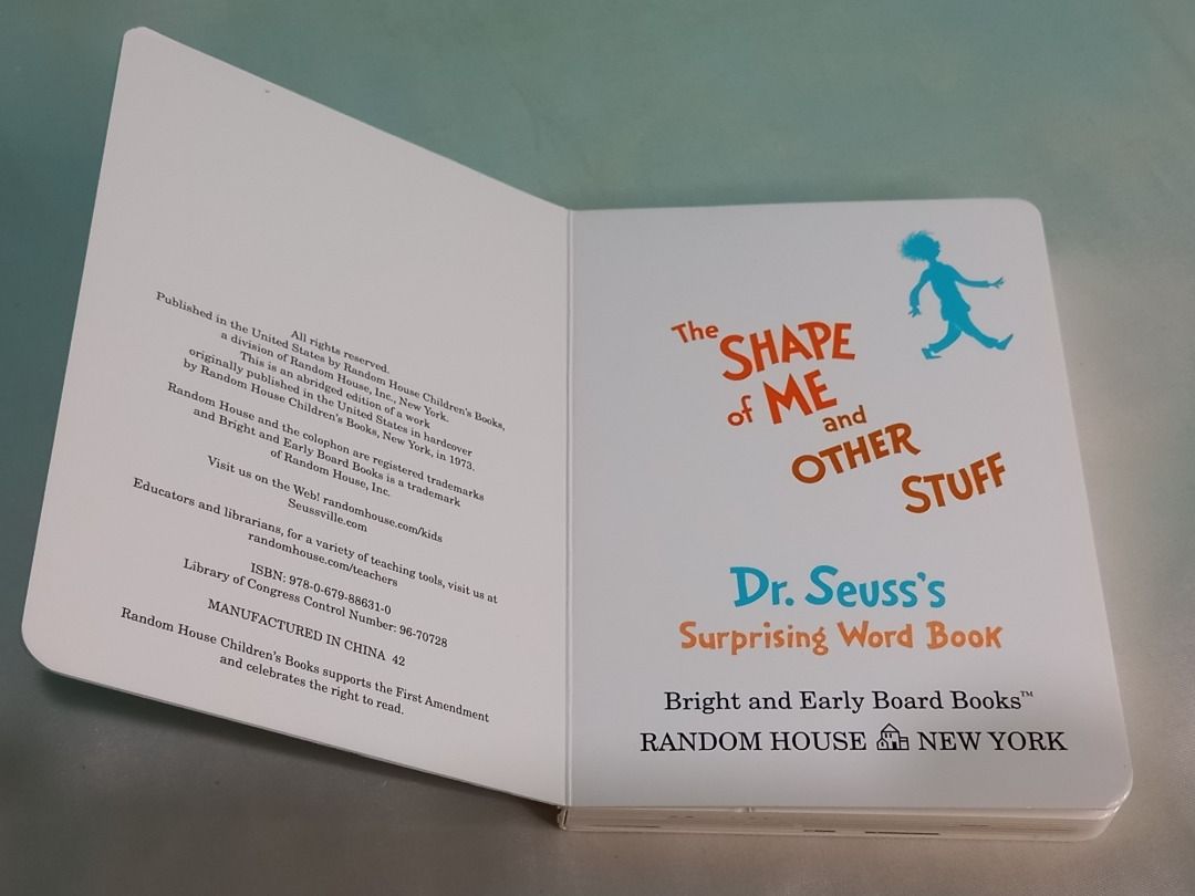 The Shape Of Me And Other Stuff Dr. Seuss Surprising Word Book Board ...