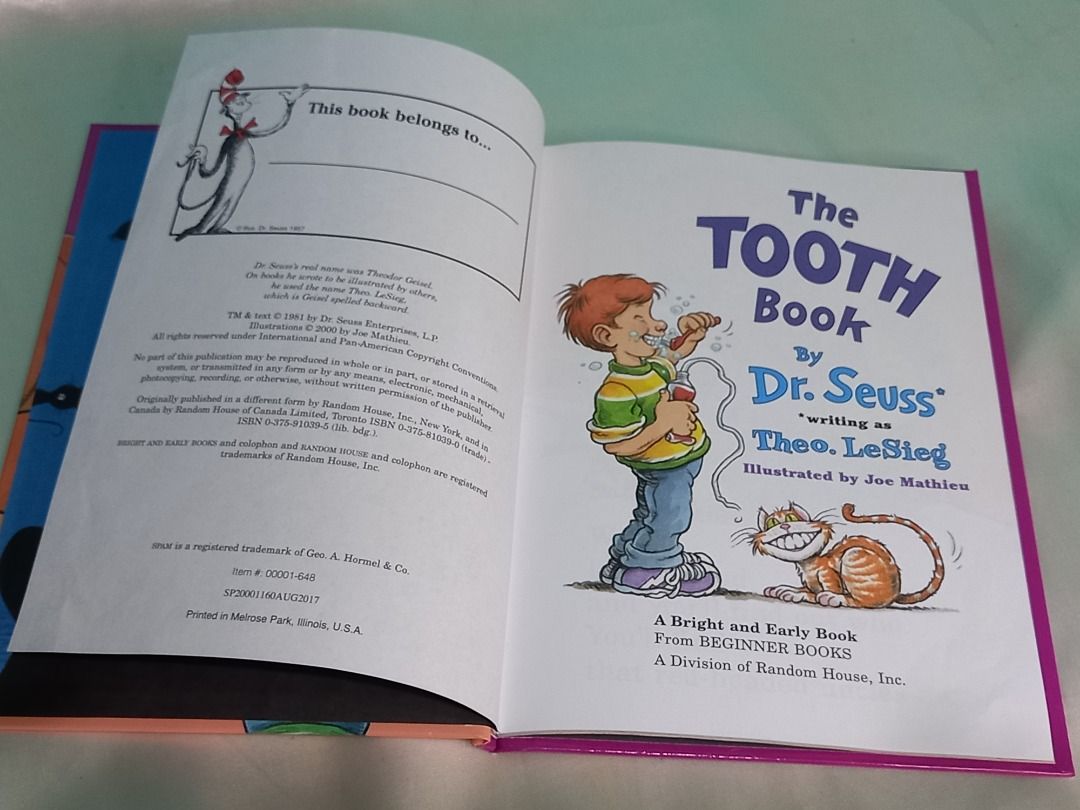 The Tooth Book By Dr. Seuss Hardbound, Hobbies & Toys, Books ...