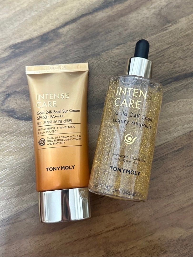 Tony moly intense care gold 24k snail sun cream luxury ampoule, Beauty ...