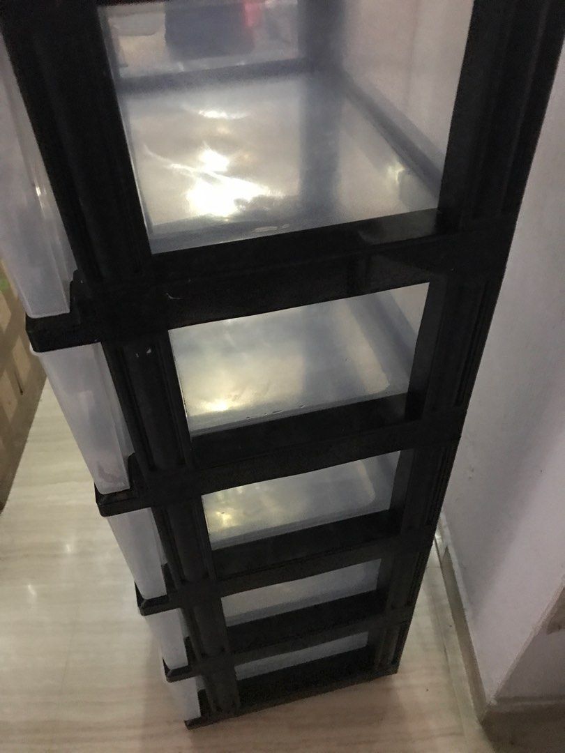 Toyogo 5 tier plastic pull out drawer with wheels, Furniture & Home ...