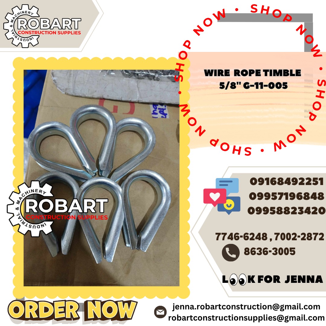 wire rope timble 5/8'' G-11-005, Commercial & Industrial, Construction ...