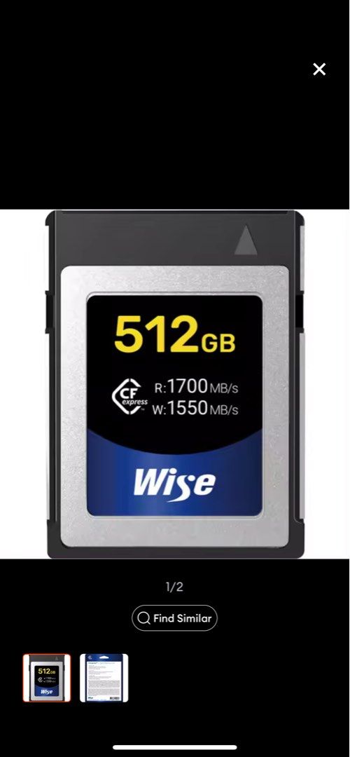 Wise 512GB CF express type B memory card, Photography, Photography ...