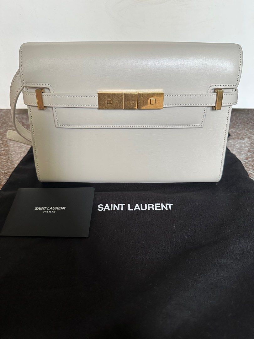 YSL Manhattan small white, Luxury, Bags & Wallets on Carousell