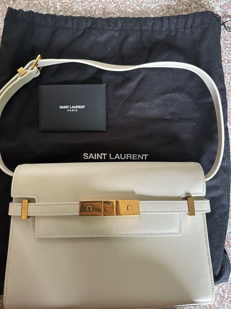 YSL Manhattan small white, Luxury, Bags & Wallets on Carousell