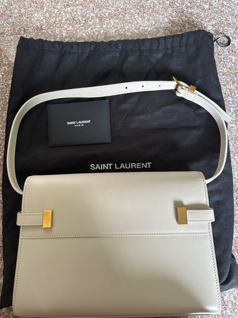 YSL Manhattan small white, Luxury, Bags & Wallets on Carousell