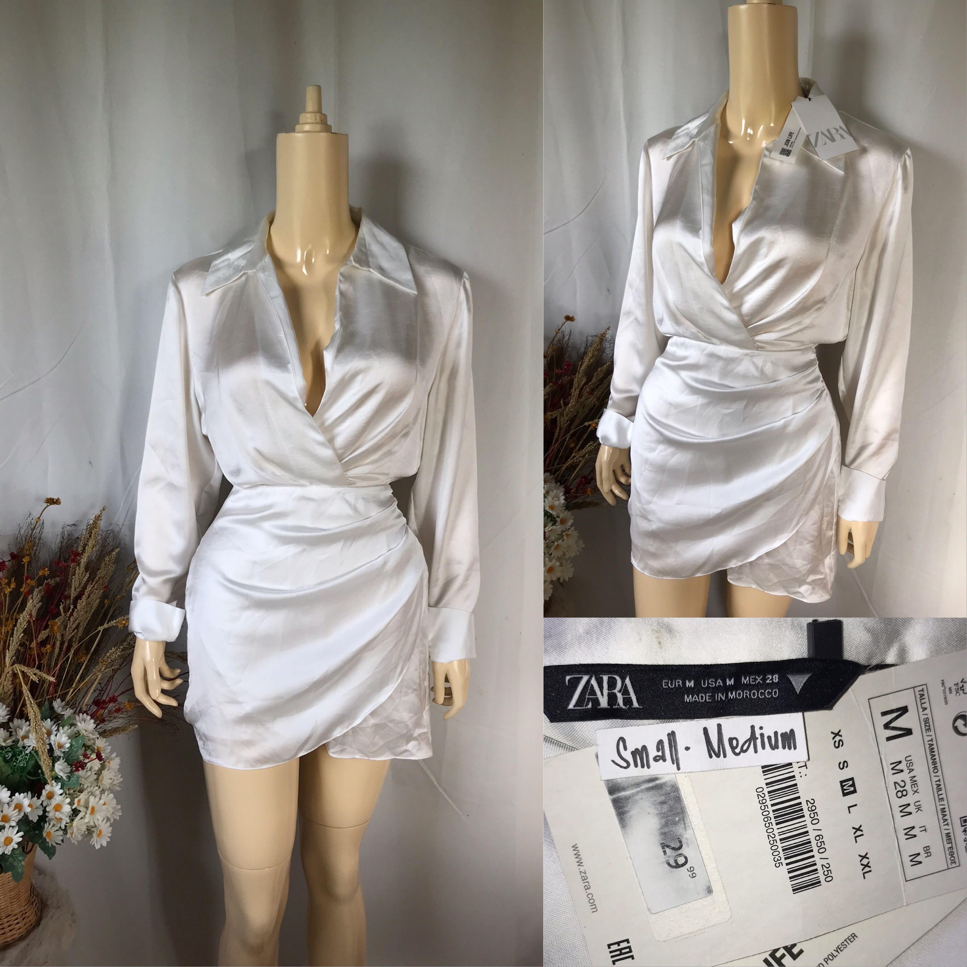 Zara Satin Dress, Women's Fashion, Dresses & Sets, Dresses on Carousell