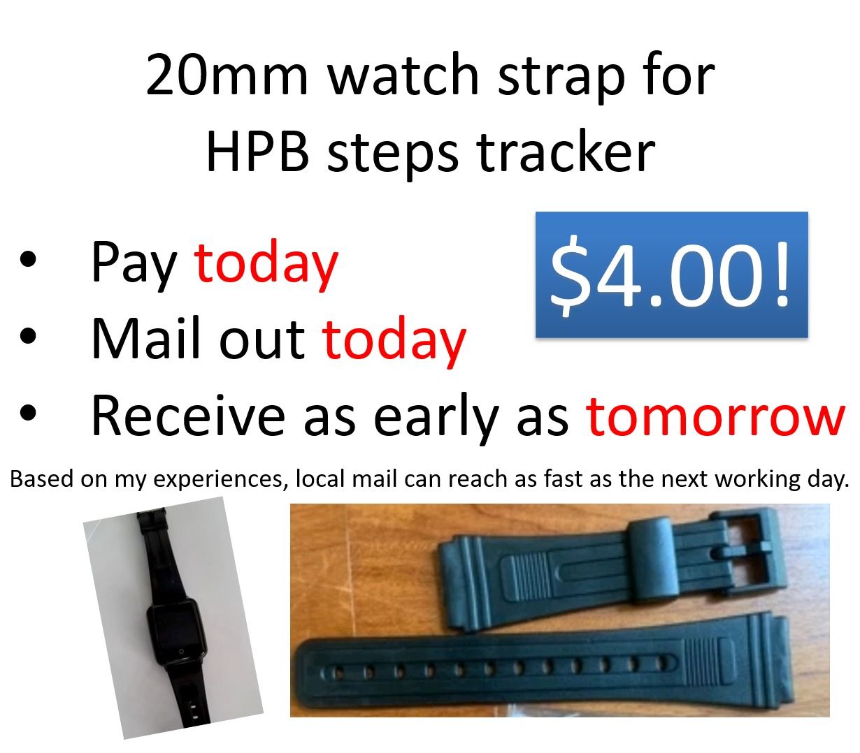 20mm HPB WATCH STRAP, receive as early as tomorrow, Luxury, Watches on ...