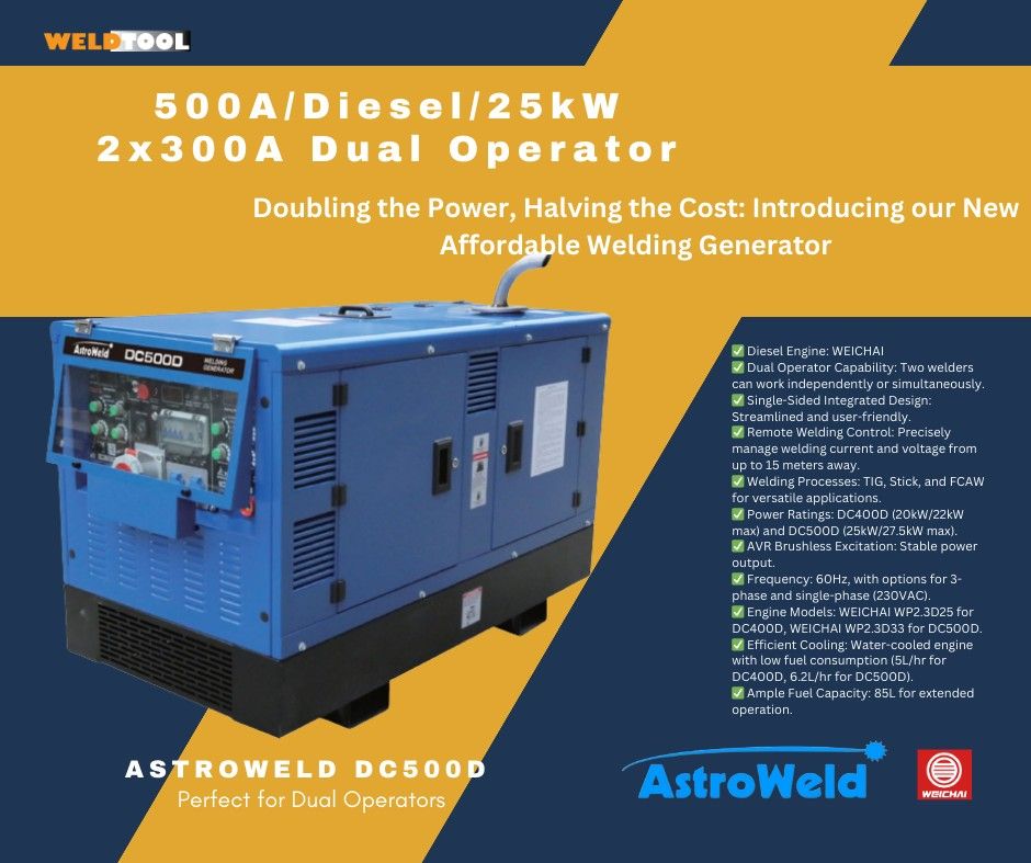 500A Dual Operator Welding Generator, Commercial & Industrial ...
