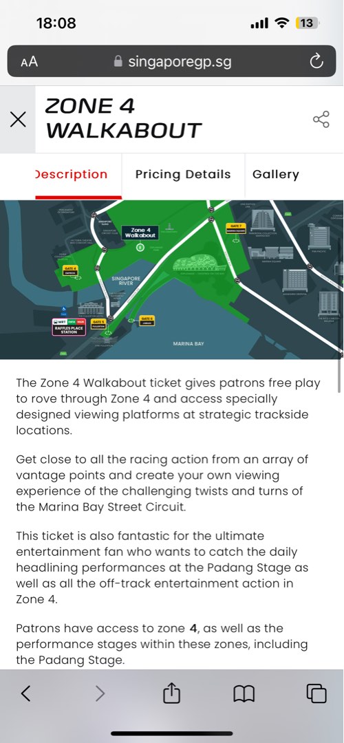 2 x F1 tickets Zone 4 walkabout Saturday, Tickets & Vouchers, Event Tickets on Carousell