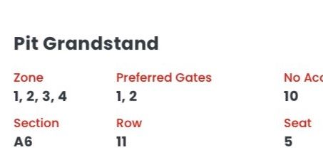 2x F1 pit grandstand ticket Sunday, Tickets & Vouchers, Event Tickets ...