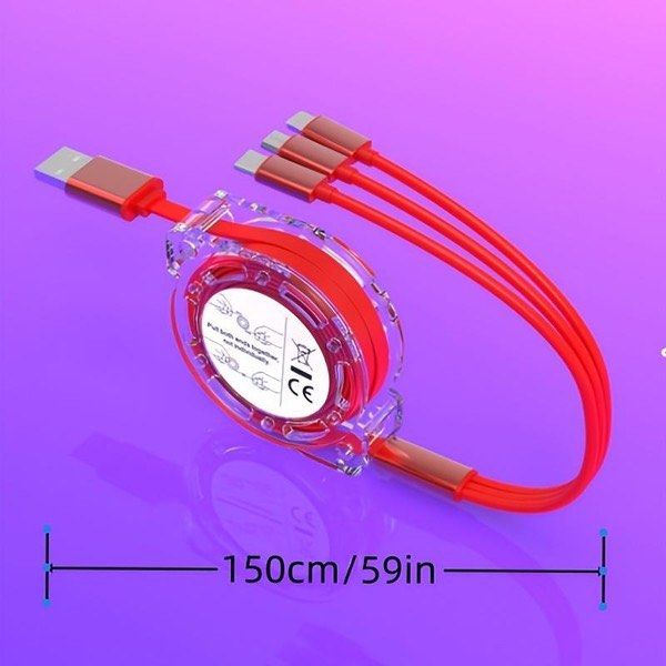 3-in-1 Multifunctional USB Charger Cable Micro USB Type C Charging ...