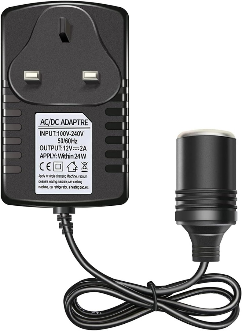 [4039] DOLILO 240v to 12v Adapter, Car Adapter to Plug Socket, 12v ...