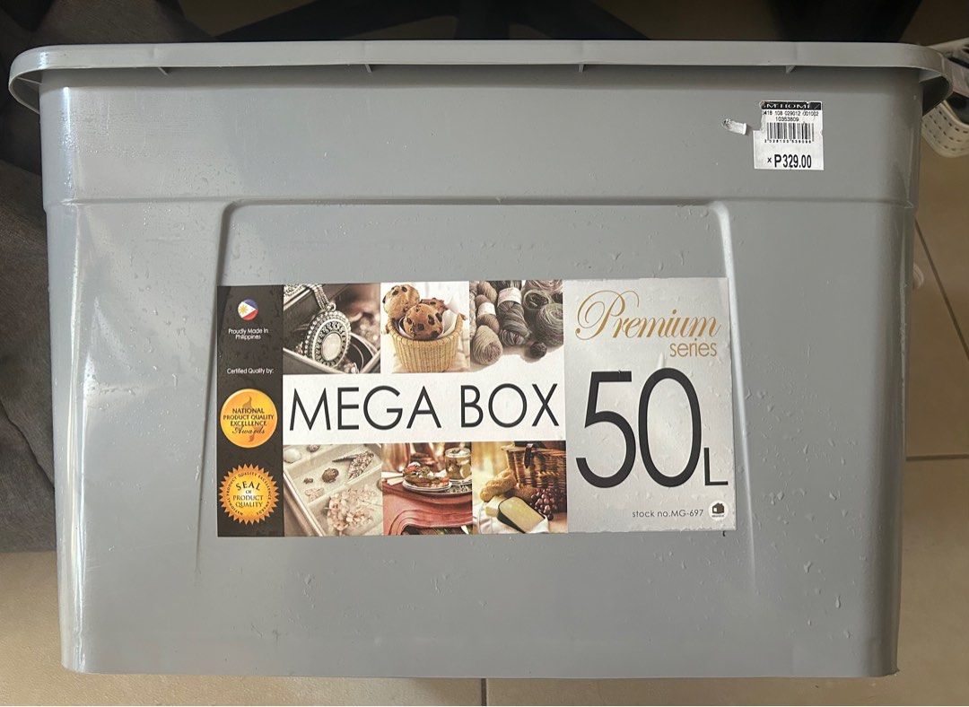 1 pc. 50 liters Mega box, Furniture & Home Living, Home Improvement ...