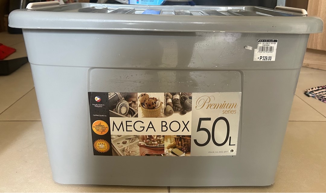 1 pc. 50 liters Mega box, Furniture & Home Living, Home Improvement ...