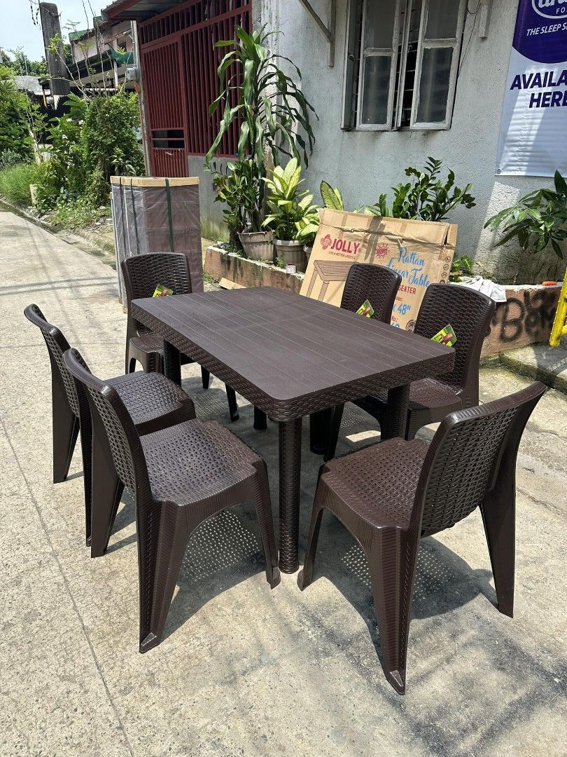 6SEATER JOLLY ALPHA RATTAN CHAIR, Furniture & Home Living, Furniture ...