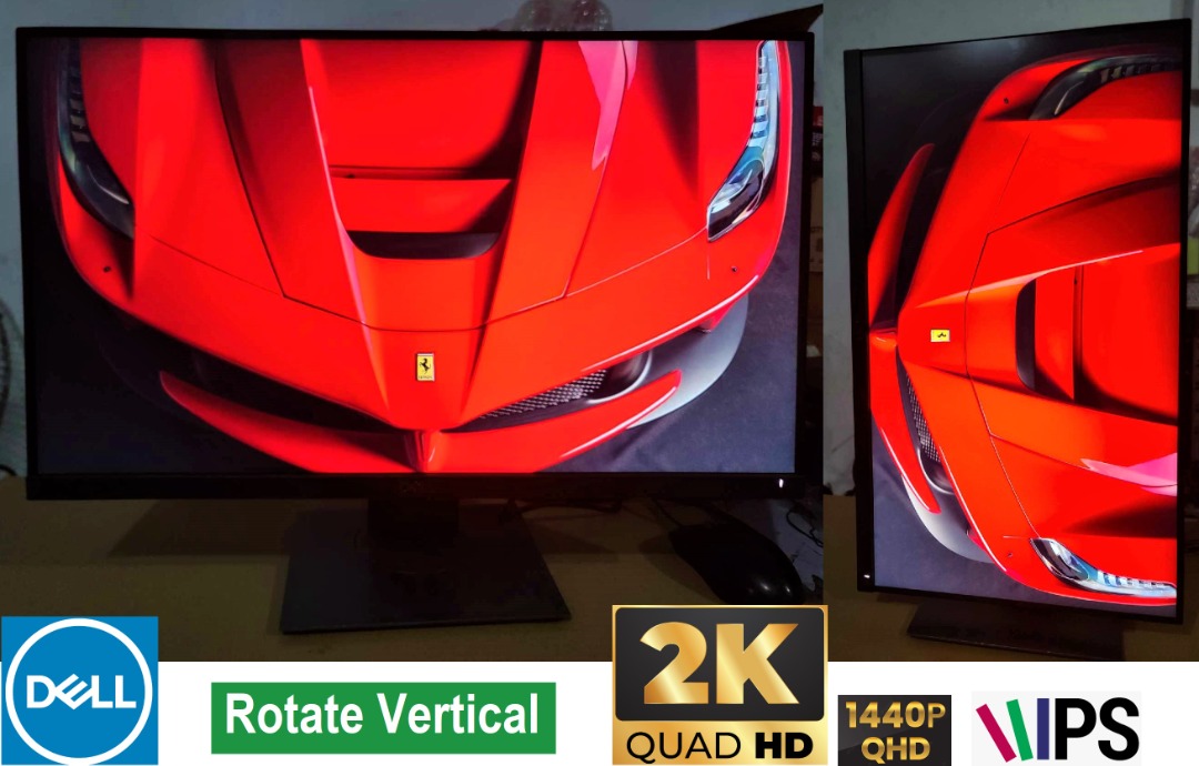 95pcs DELL 24" 2K Reso QHD 1440p 75hz,Frameless IPS monitor,Rotate ...