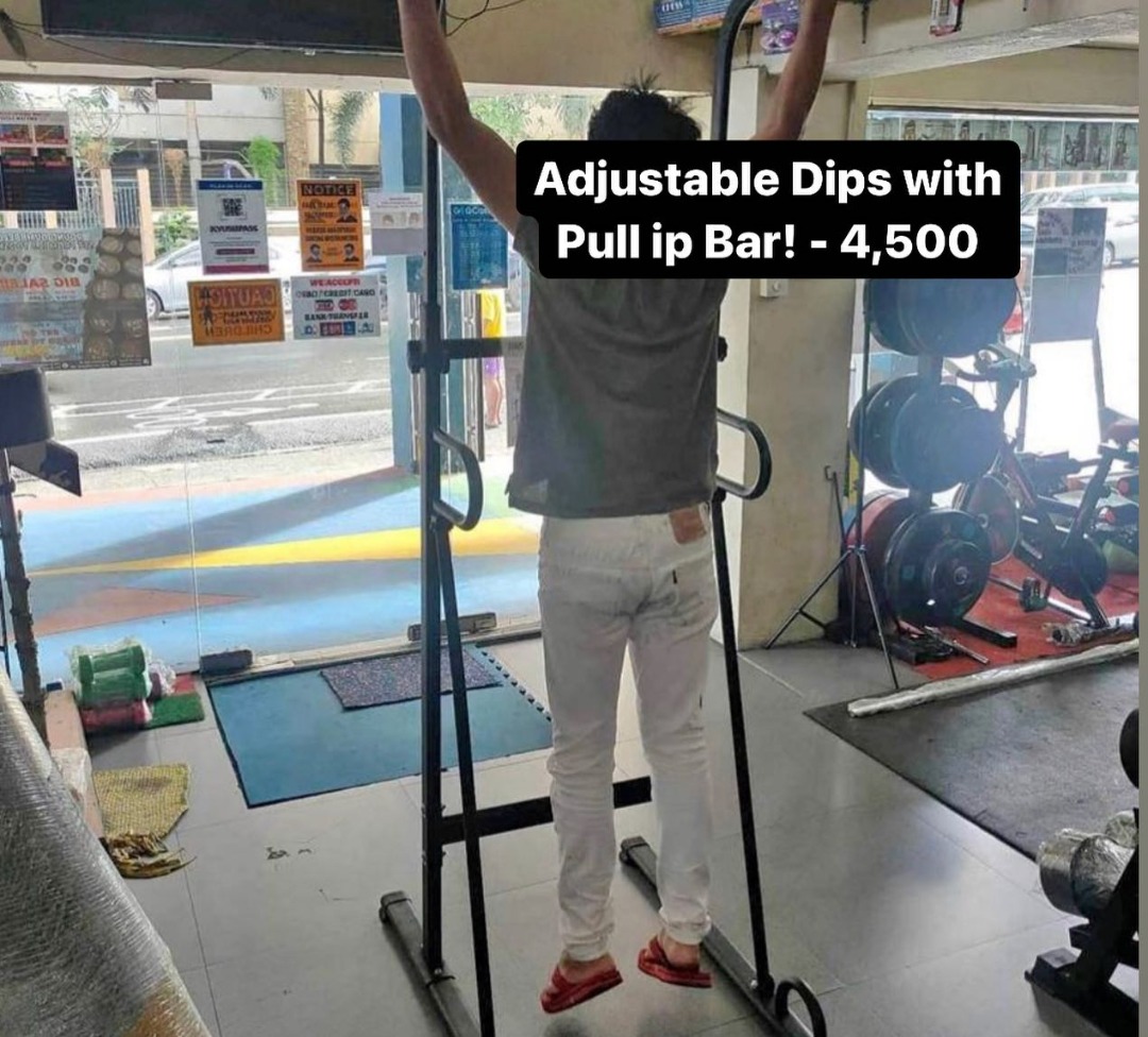 Adjustable Dips with pull up bar, Sports Equipment, Exercise & Fitness ...