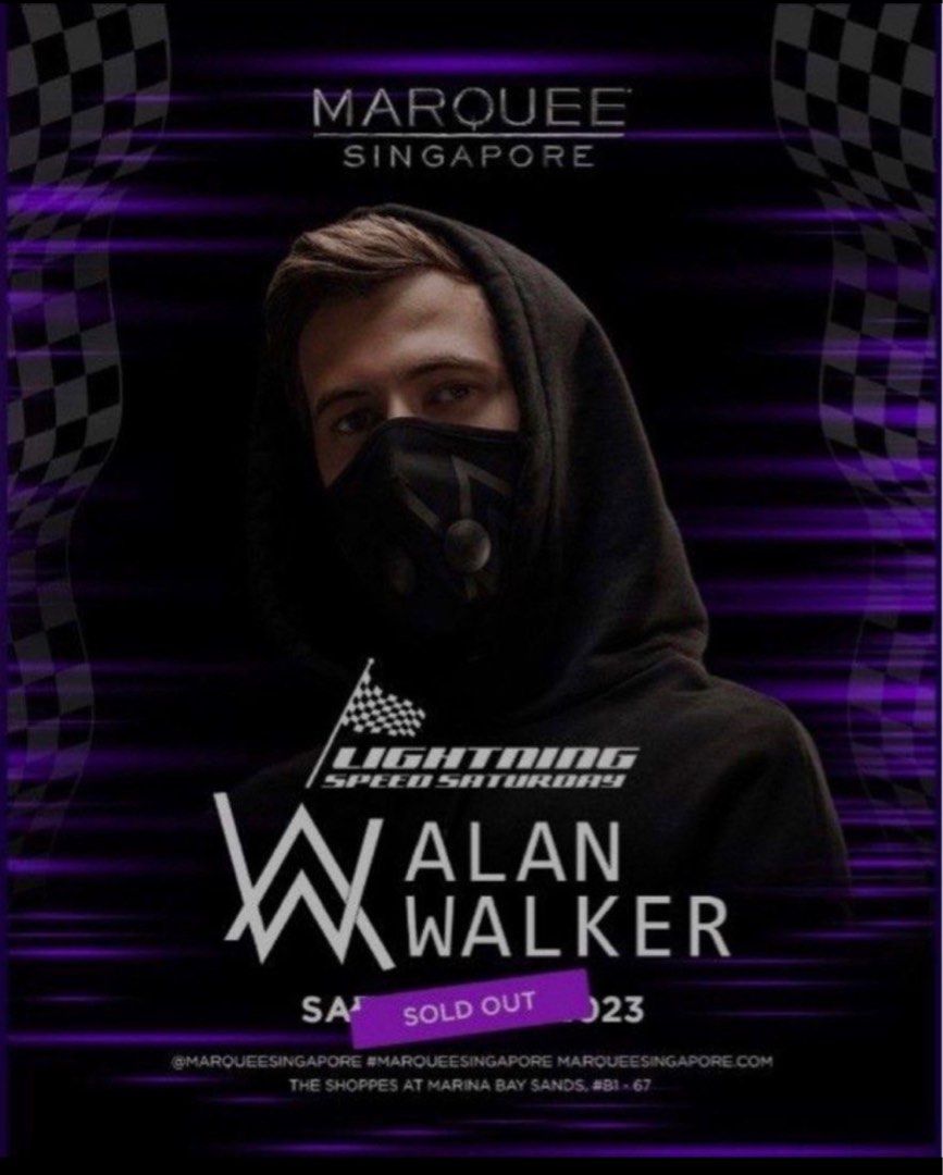 Alan Walker at Marquee - Male Ticket, Tickets & Vouchers, Event Tickets ...