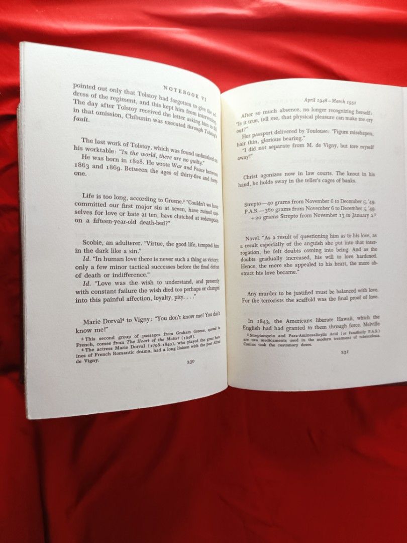 Albert Camus -NOTEBOOKS 1942 - 1951, Hobbies & Toys, Books & Magazines ...