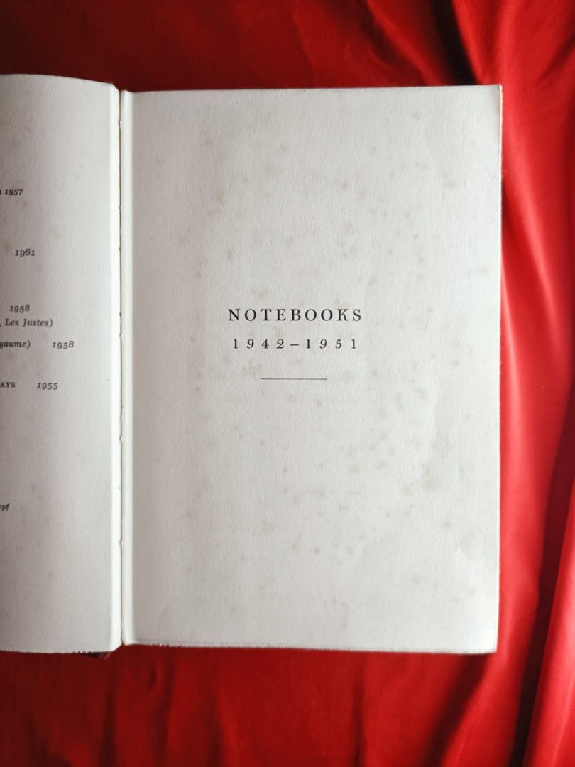Albert Camus -NOTEBOOKS 1942 - 1951, Hobbies & Toys, Books & Magazines ...