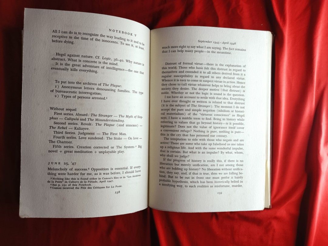 Albert Camus -NOTEBOOKS 1942 - 1951, Hobbies & Toys, Books & Magazines ...