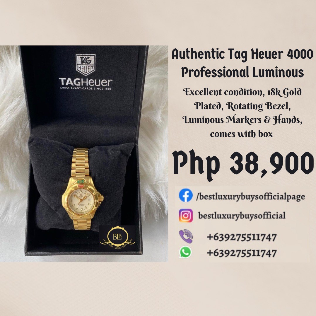 Authentic Tag Heuer 4000 Professional Luminous Watch, Luxury, Watches ...