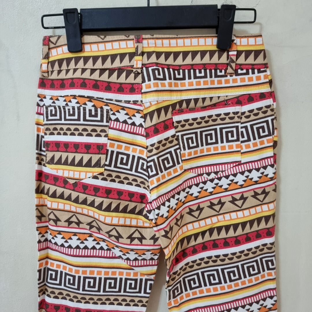 Aztec Brown Orange Pants, Women's Fashion, Bottoms, Other Bottoms on ...